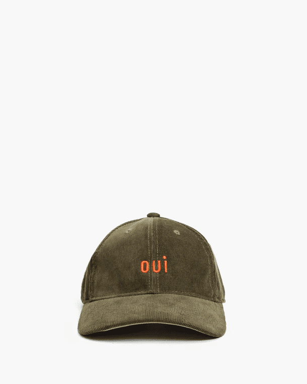 Oui Olive Corduroy Baseball Hat - CarefulPeach Boutique