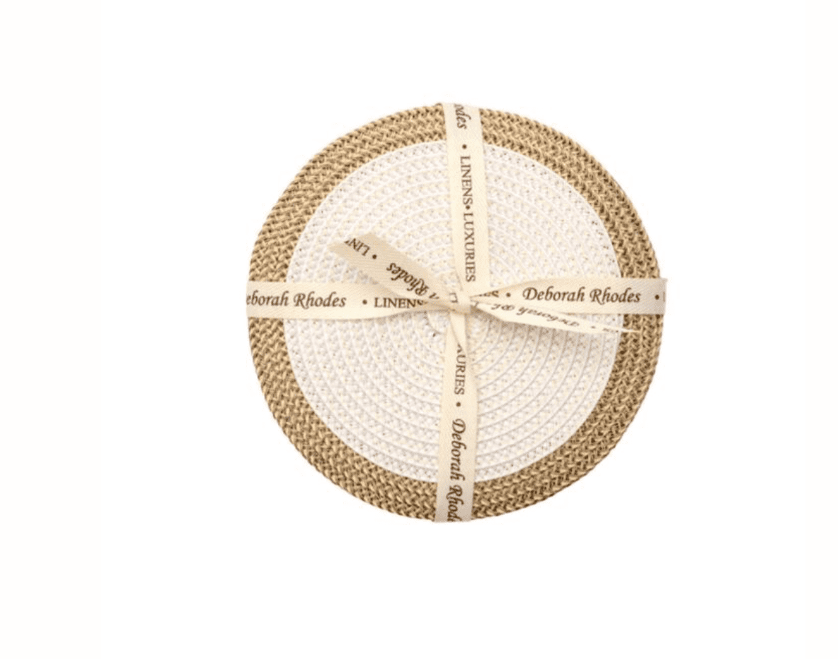 Landis/Phifer Deborah Rhodes Modern Round Border Coaster Set/4 (Dust ...